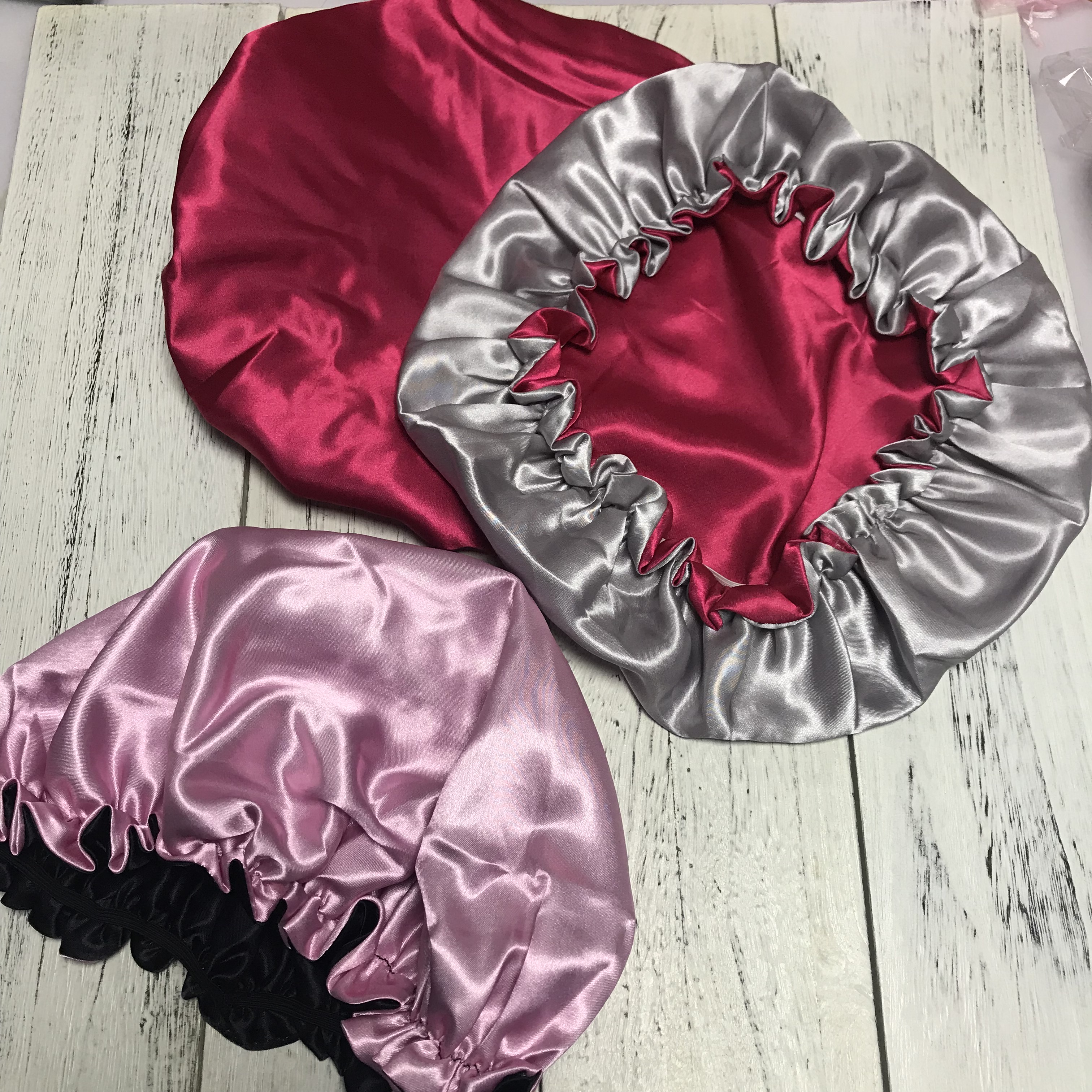 Custom double layer bonnets,custom label, tag, bag, bonnets